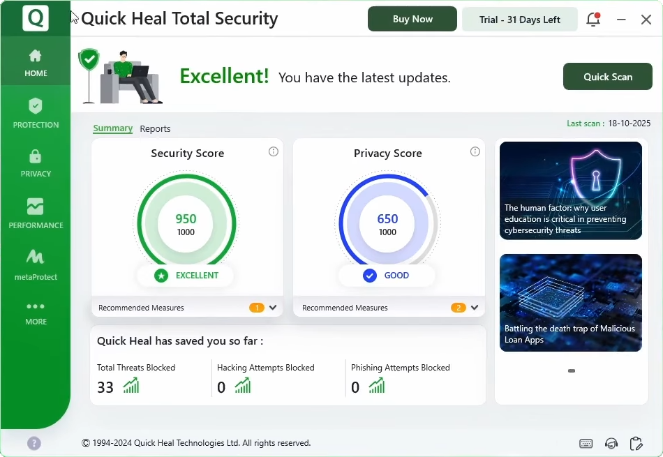 Quick Heal Total Security Download for Windows 11, 10, 7 (2025 Latest)